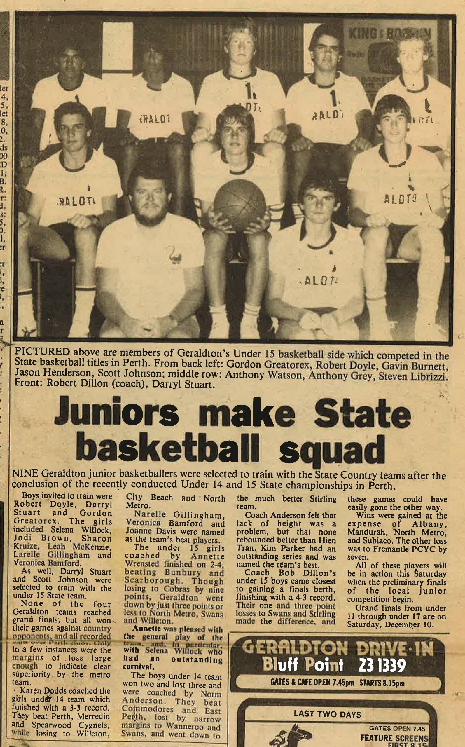 1983 - State Championships - Geraldton Basketball History